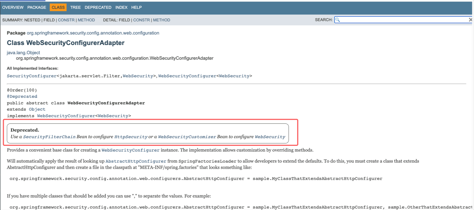 Spring Boot Security: The WebSecurityConfigurerAdapter is not the case ...